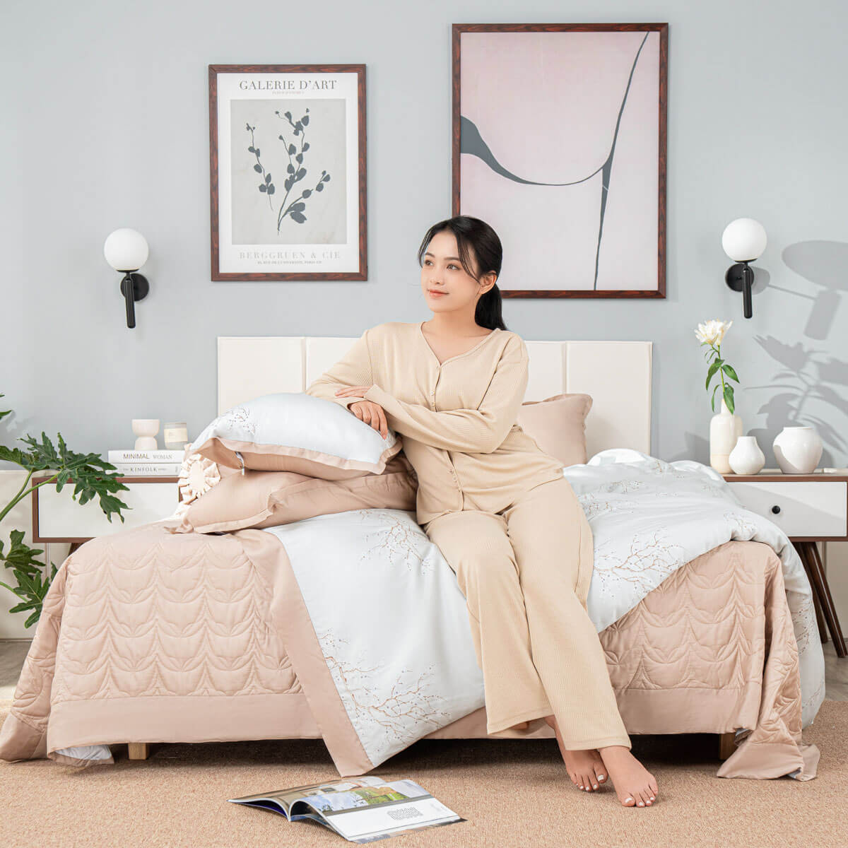 Chăn ga phủ chần Amando Jamila | Amando